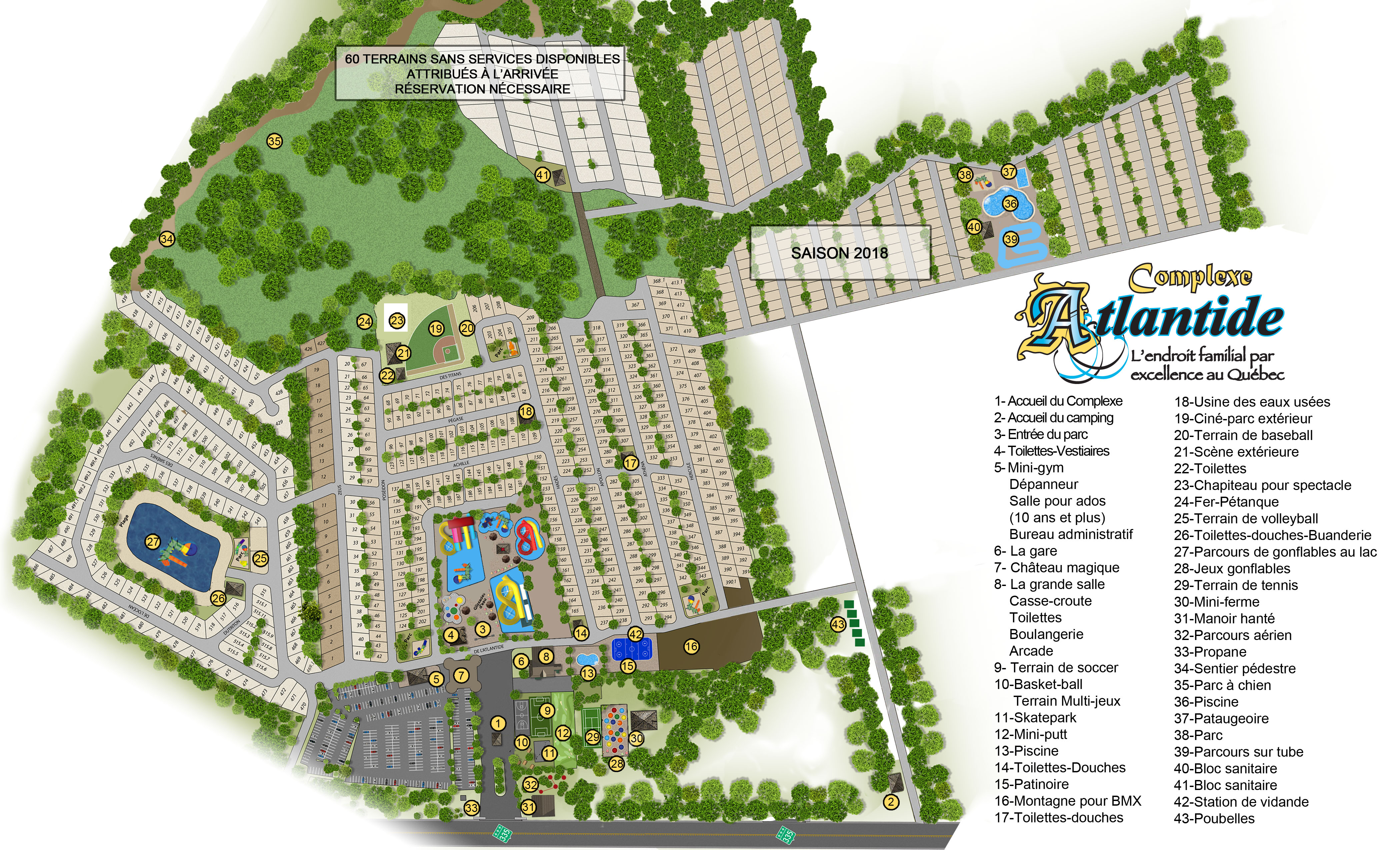 Plan du camping | Camping familial Atlantide